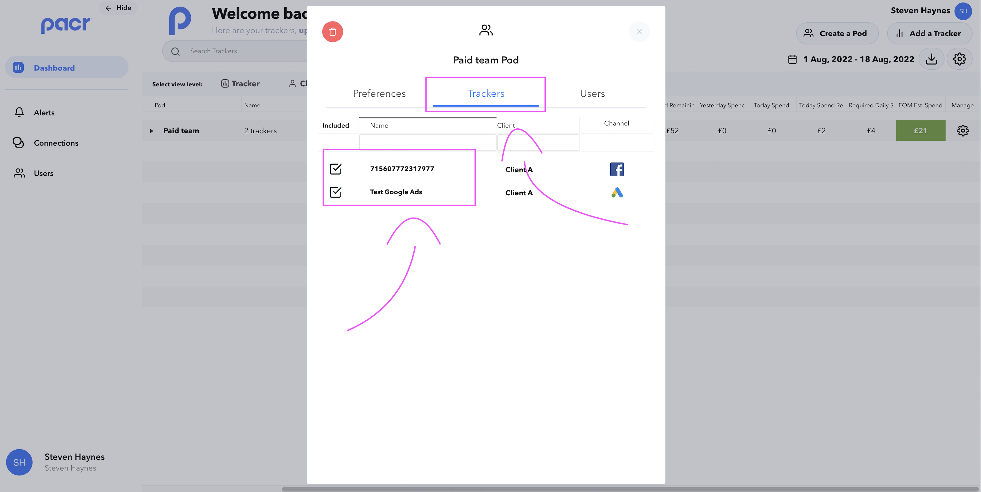 How do I assign Tracker(s) to a Pod? – Pacr